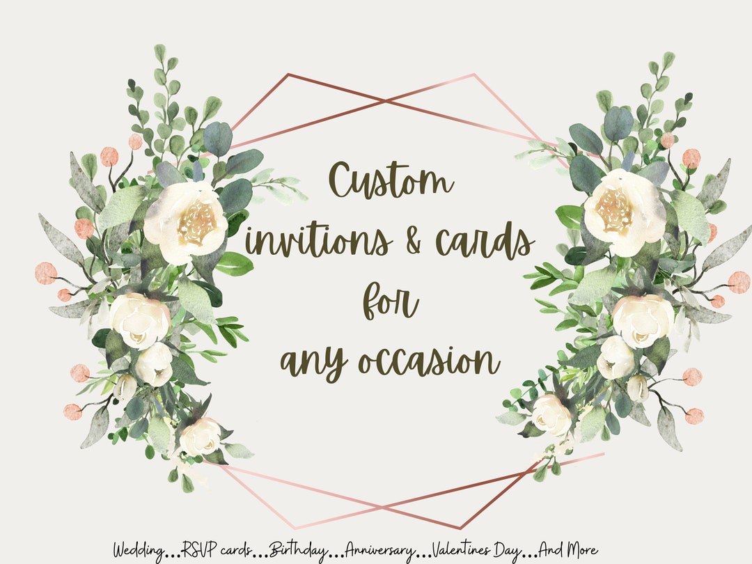 Custom Invitations, Cards, and Design - Etsy