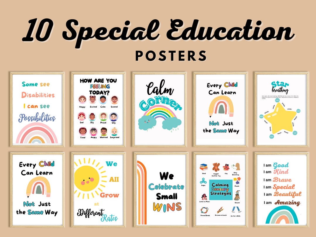 SPED Calm Down Posters - 10 Mindfulness Signs - Calm Corner - Classroom ...