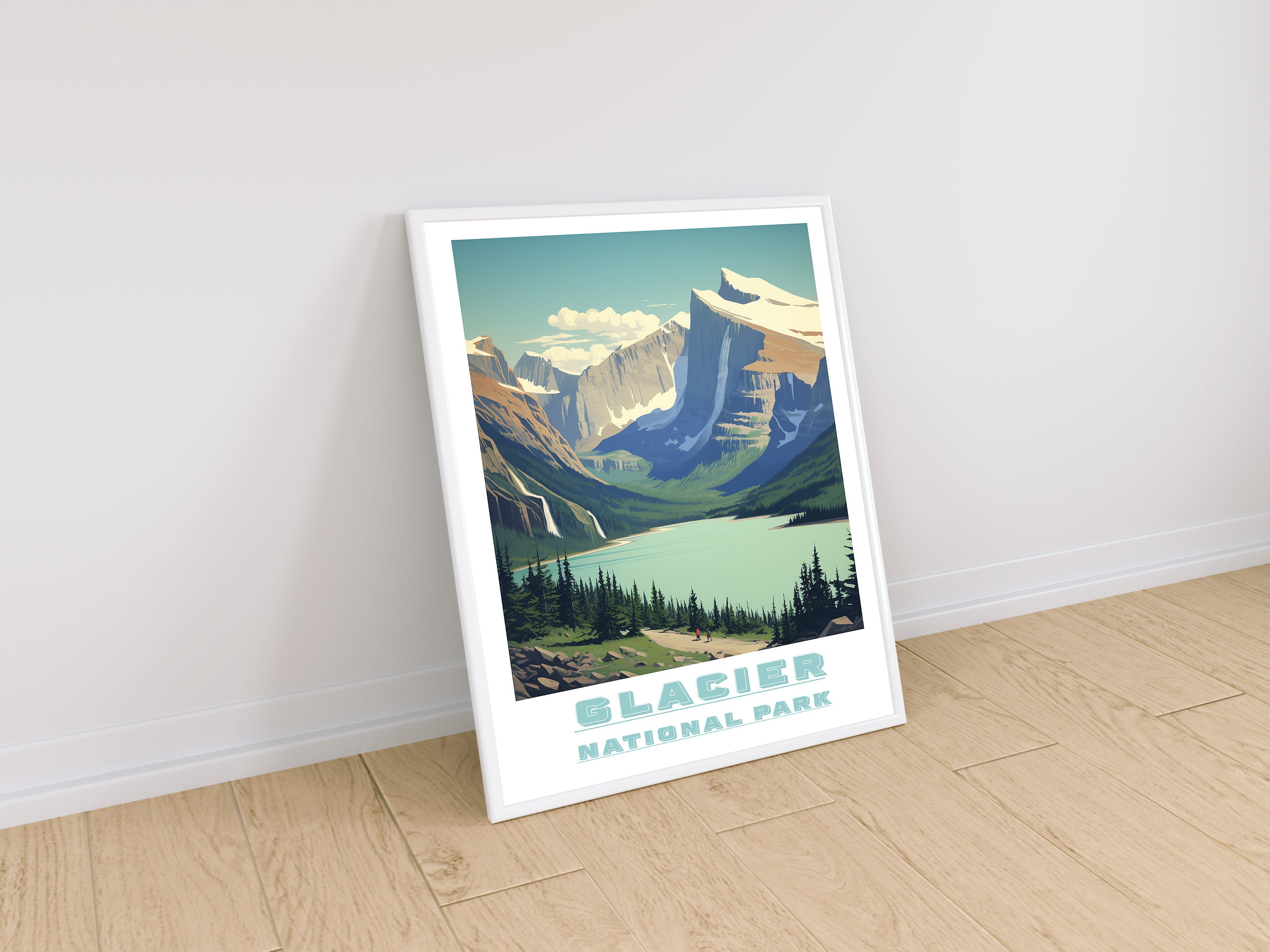 Glacier Montana Travel Print Wall Art, Glacier National Park Travel ...
