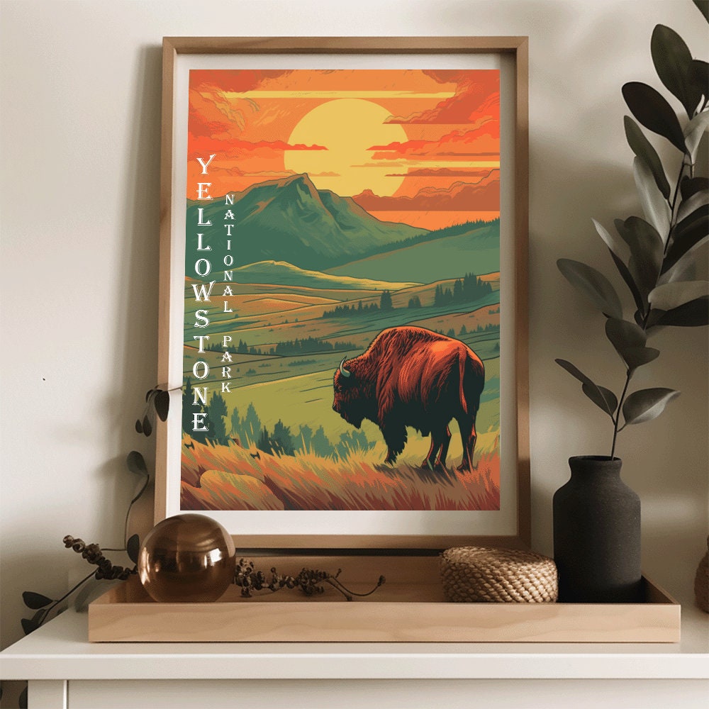 Yellowstone National Park Poster Yellowstone Poster - Etsy