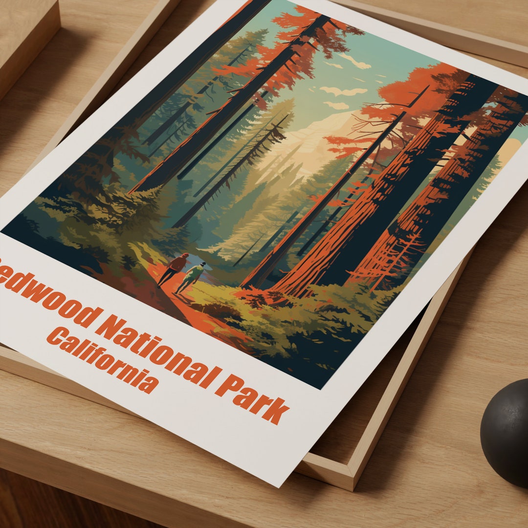 Redwood Poster, California Poster, Redwood Print, Redwood Art, Abstract ...