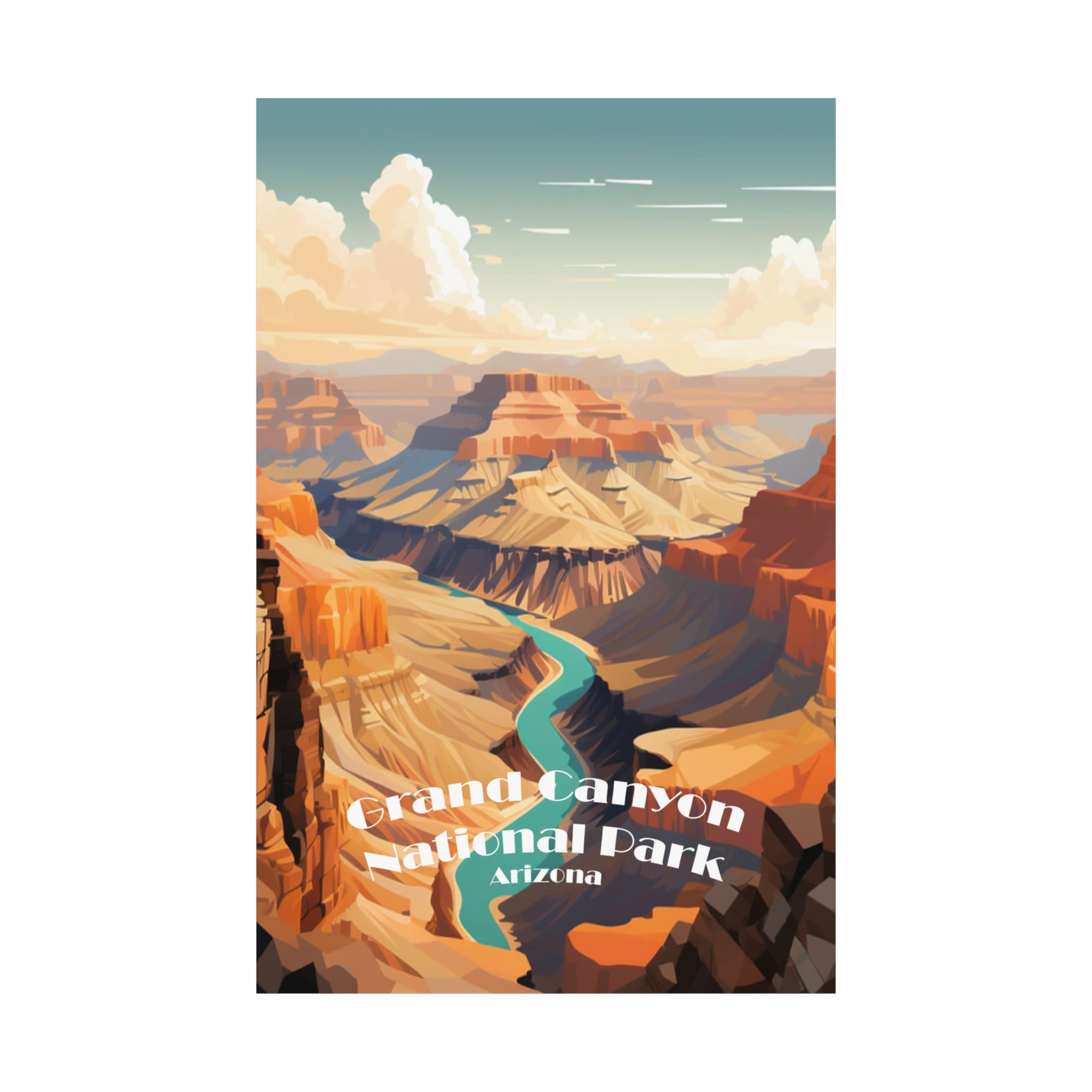 Grand Canyon National Park Travel Poster, Grand Canyon Artful Canyon ...