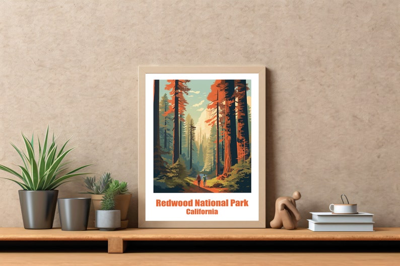 Redwood Poster, California Poster, Redwood Print, Redwood Art, Abstract ...