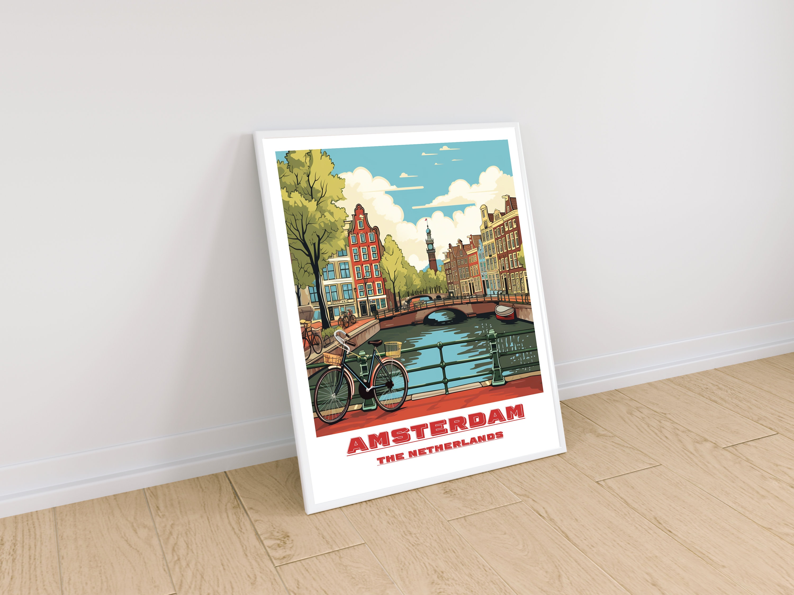 Amsterdam Art Amsterdam Travel Poster Netherlands Amsterdam - Etsy