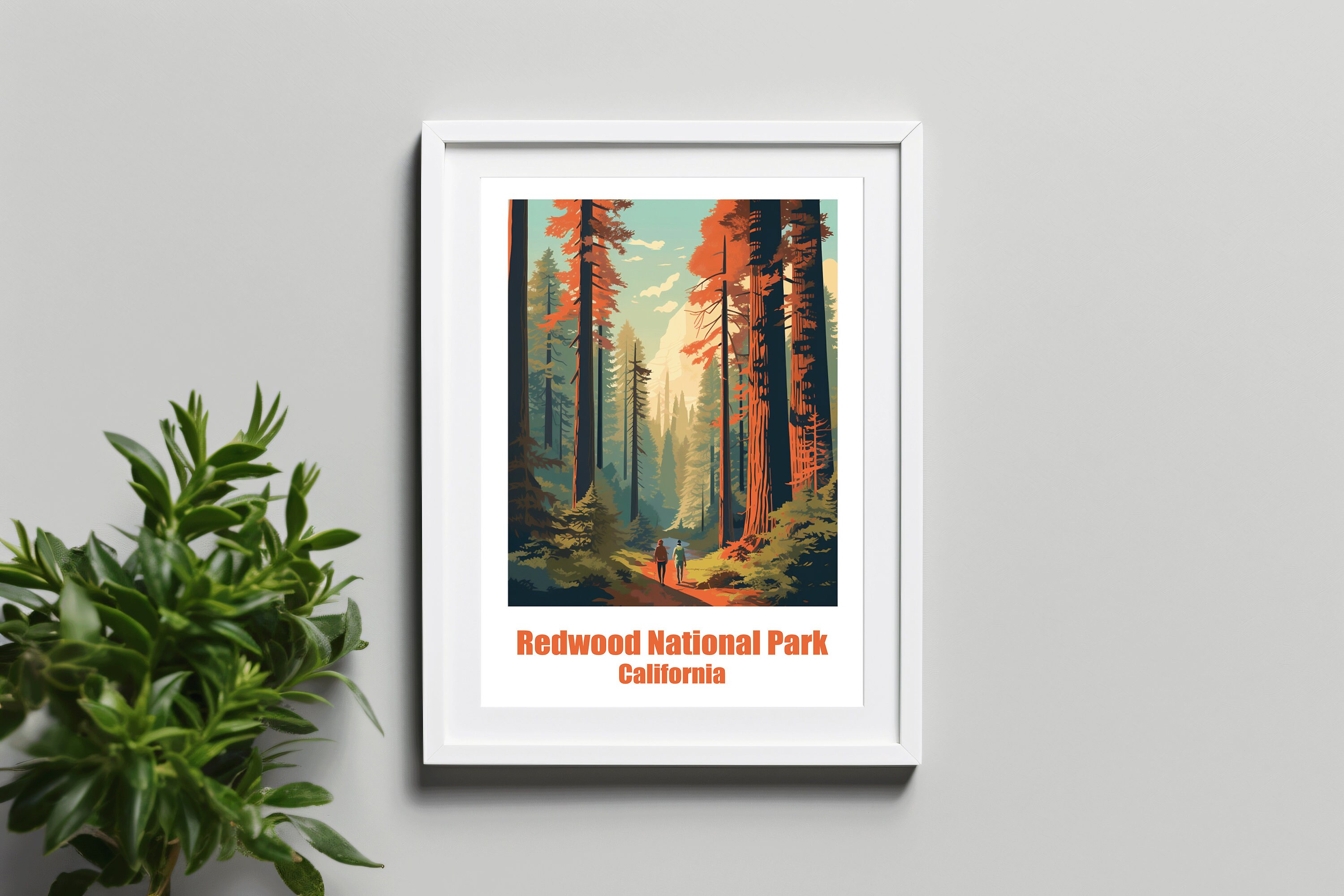 Redwood Poster, California Poster, Redwood Print, Redwood Art, Abstract ...