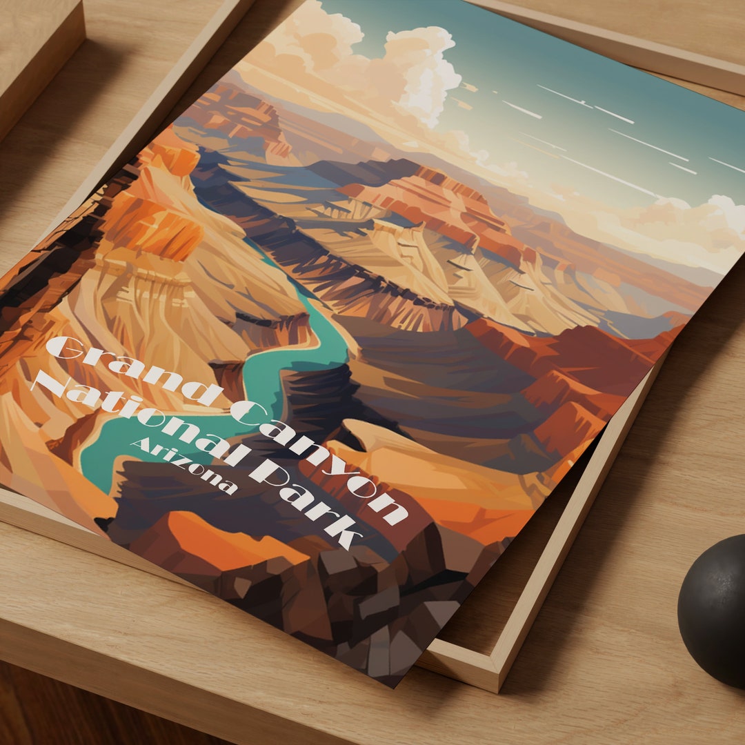 Grand Canyon National Park Travel Poster, Grand Canyon Artful Canyon ...
