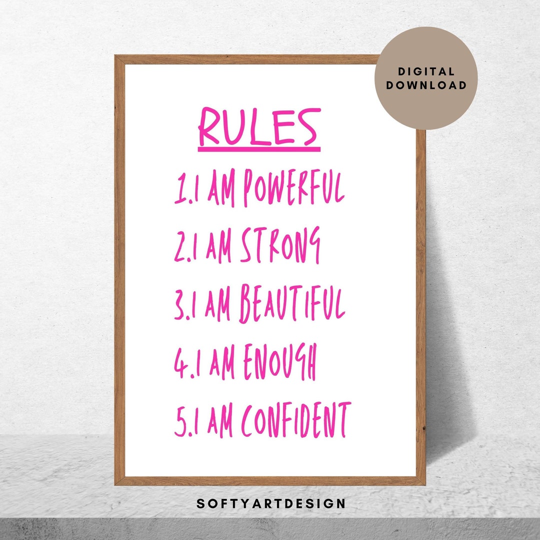 Rules, Digital Download, Printable Wall, Digital Print, Digital Print ...