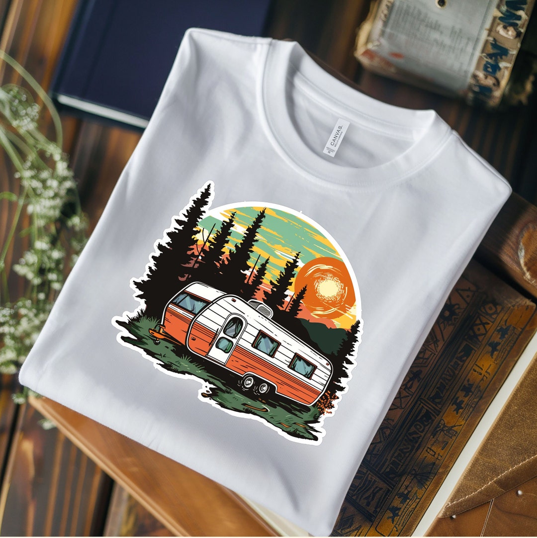 Retro Vintage Camping Caravan Tshirt Unisex, Camping Clothing, Winter ...
