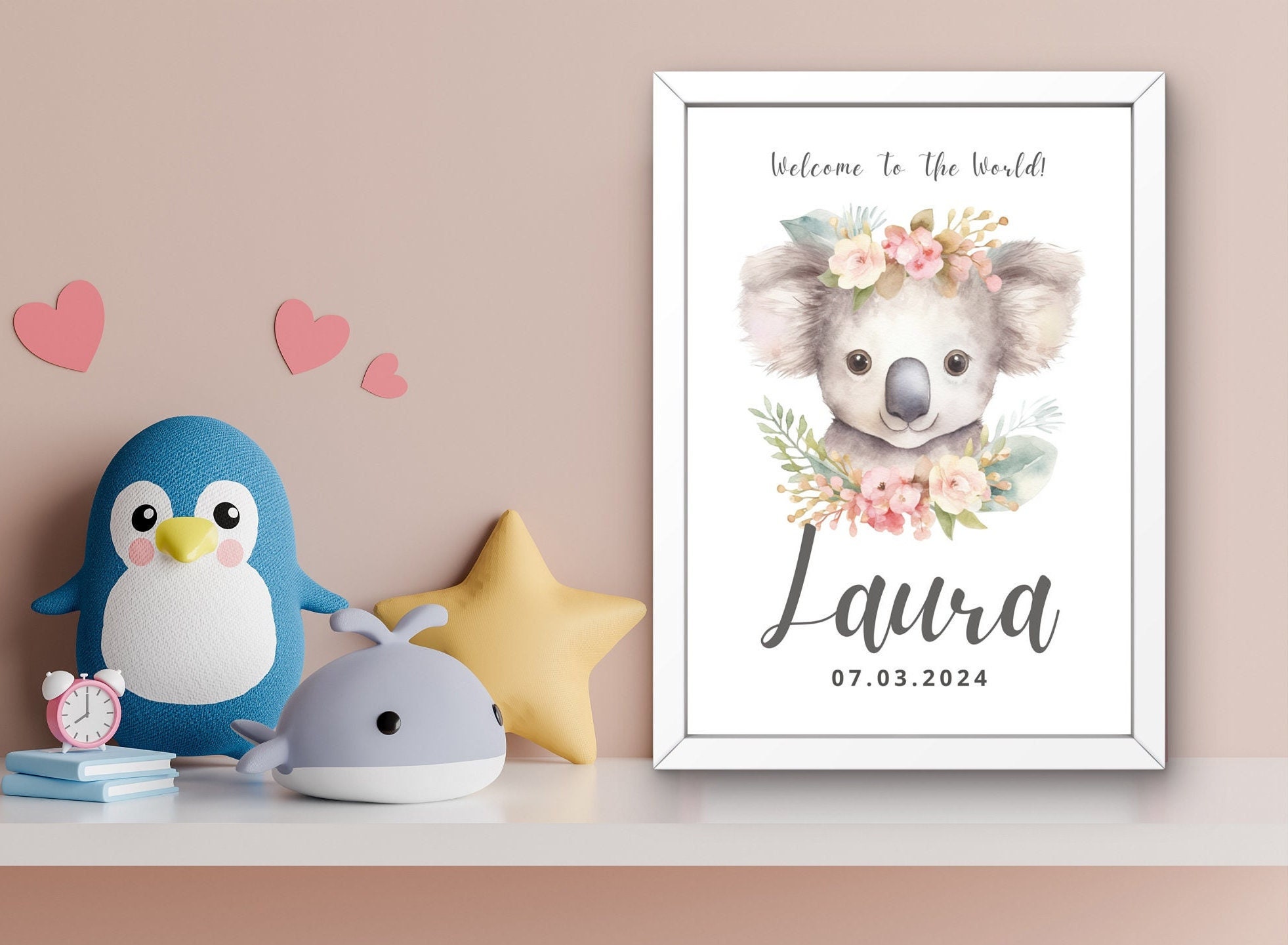 Personalized Poster for the Birth of a Boy or Girl, Gift for Birth, Memory for Parents, Nursery ...