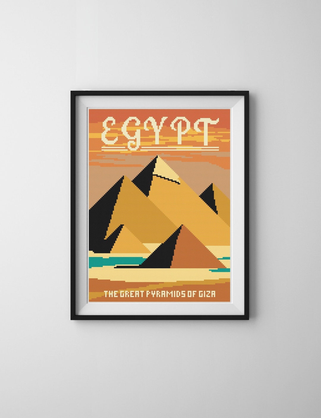 Vintage Egypt Pyramids of Giza Cross Stitch Pattern (PDF Download) - Etsy
