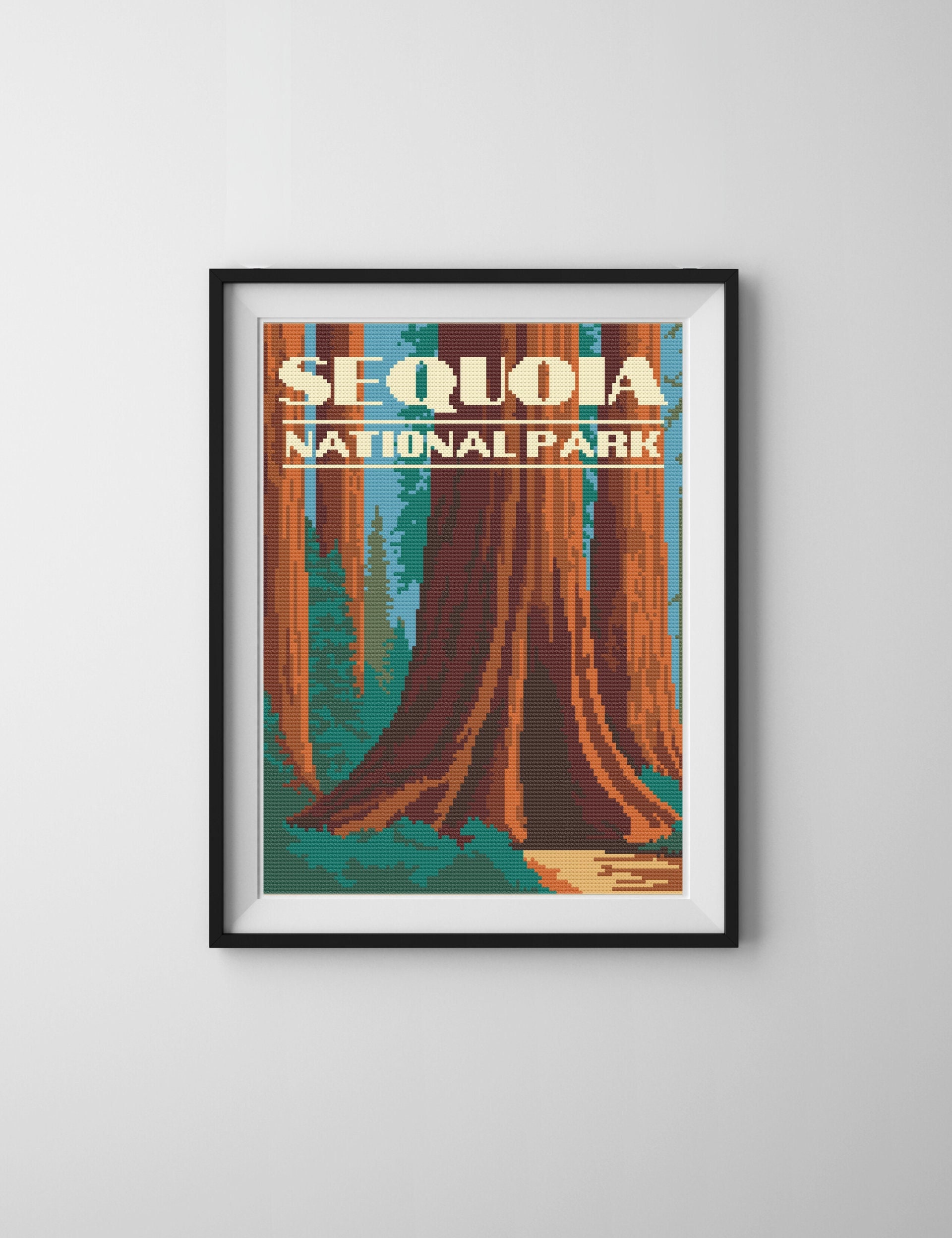 Vintage Sequoia National Park Cross Stitch Pattern (PDF) - Etsy