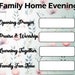 Family Home Evening Chart, Editable FHE Chart, FHE Assignment List, FHE ...