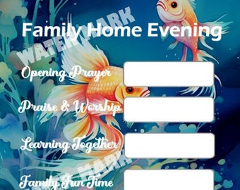 Family Home Evening Chart, Editable FHE Chart, FHE Assignment List, FHE ...