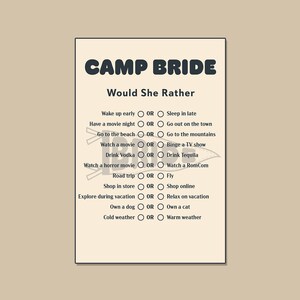 Camp Bride - PRINTABLE BACHELORETTE GAMES - Digital Download ...
