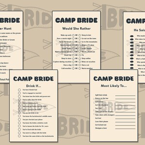 Camp Bride - PRINTABLE BACHELORETTE GAMES - Digital Download ...