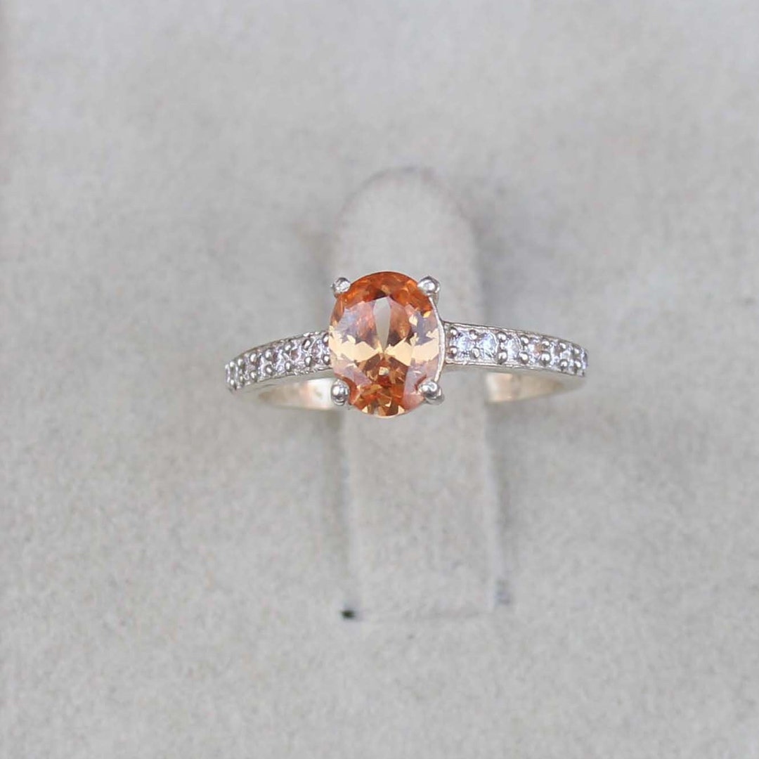 Vintage Oval Morganite Engagement Ring: Sterling Silver Promise - Etsy