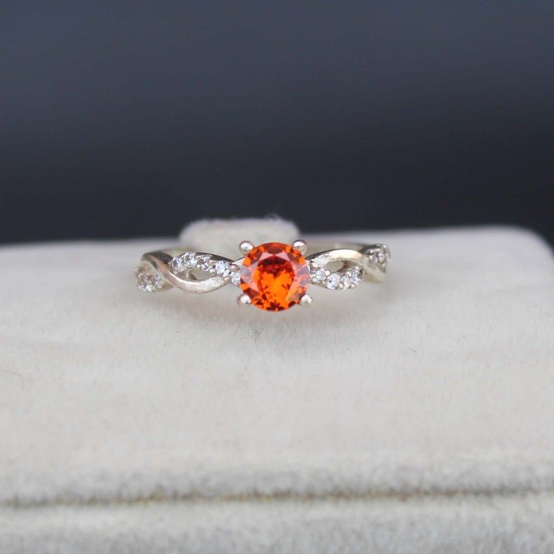 Orange Gemstone Ring - Etsy