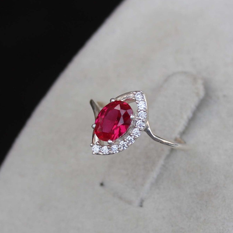 Ruby Ring, Red Ruby Gemstone Ring, Handmade Ring, 925 Sterling Silver ...