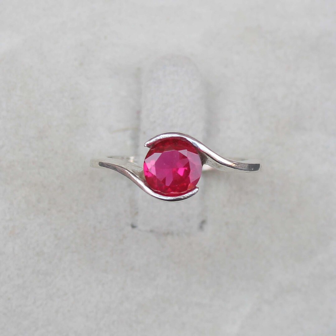 Vintage Sterling Silver Ruby Ring, July Birthstone, Promise - Etsy