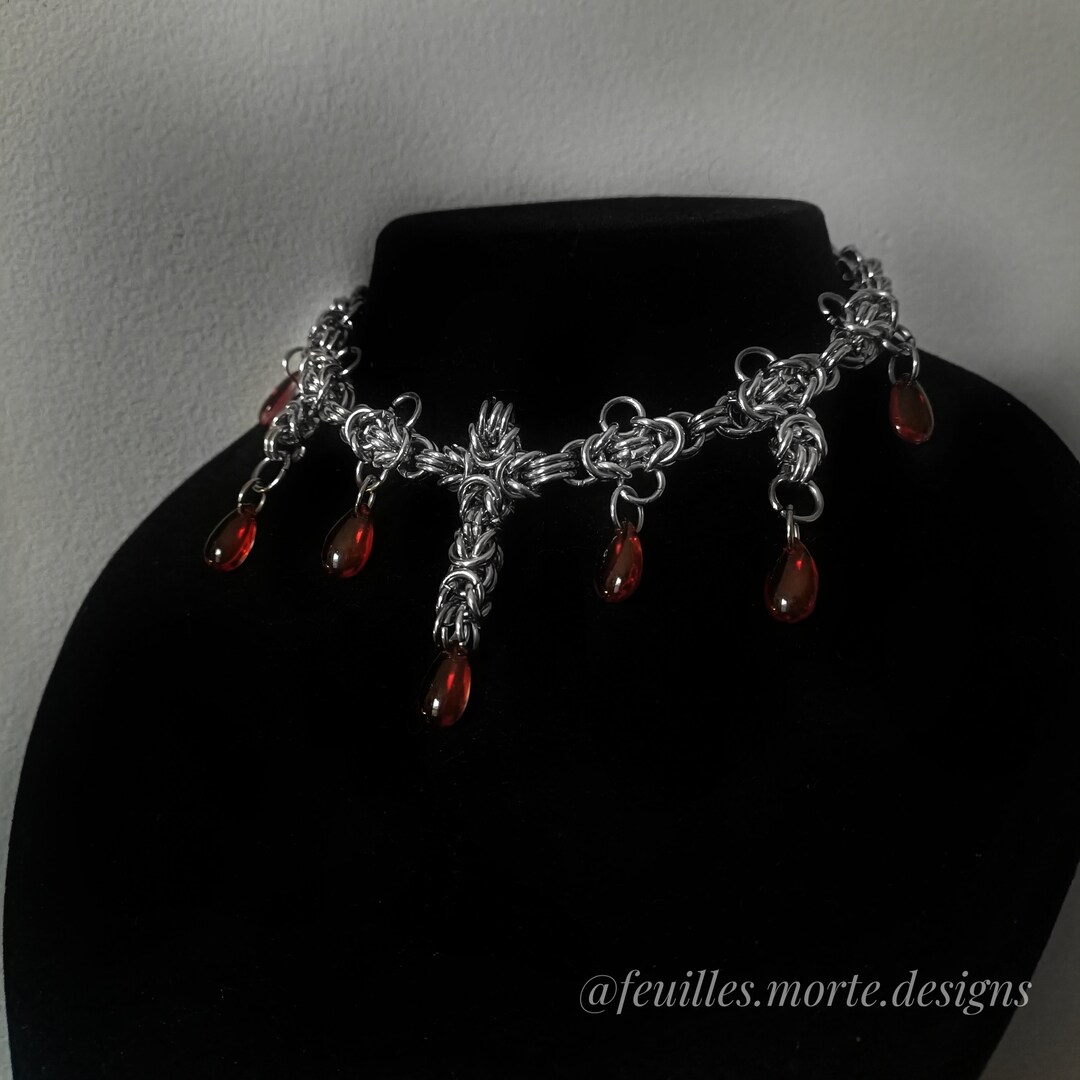 The "buffy" Handmade Chainmail Necklace Choker - Stainless Steel ...