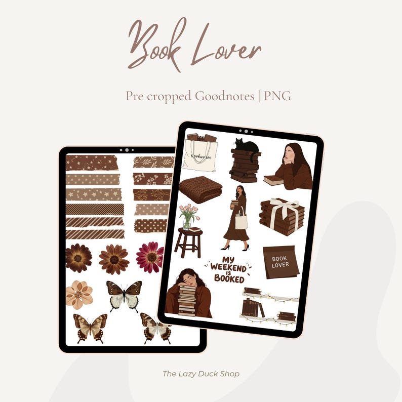Book Lover Digital Stickers: Goodnotes Planner Stickers (141 PNG) - Etsy