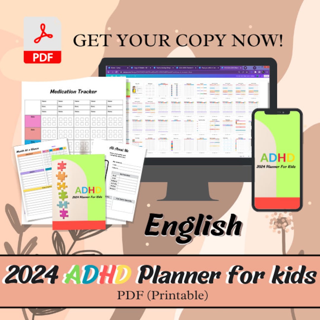 2024 ADHD Planner for Kids PDF Printable - Etsy