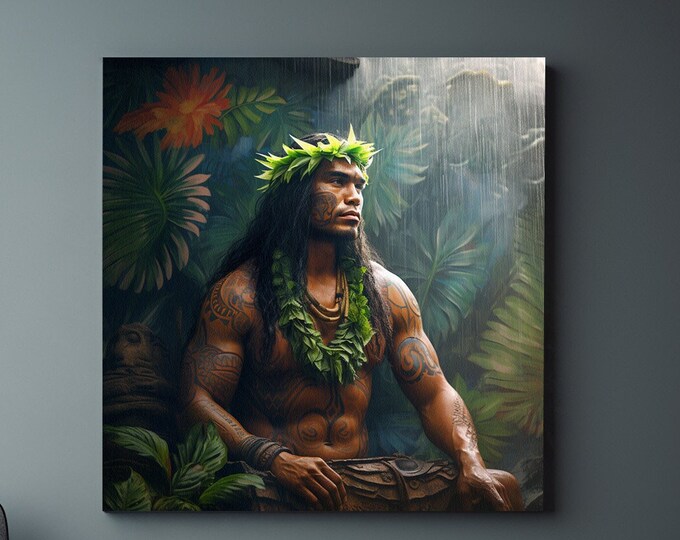 Polynesian God of Fertility and Rain Lono Tiki Poster Hula Art ...