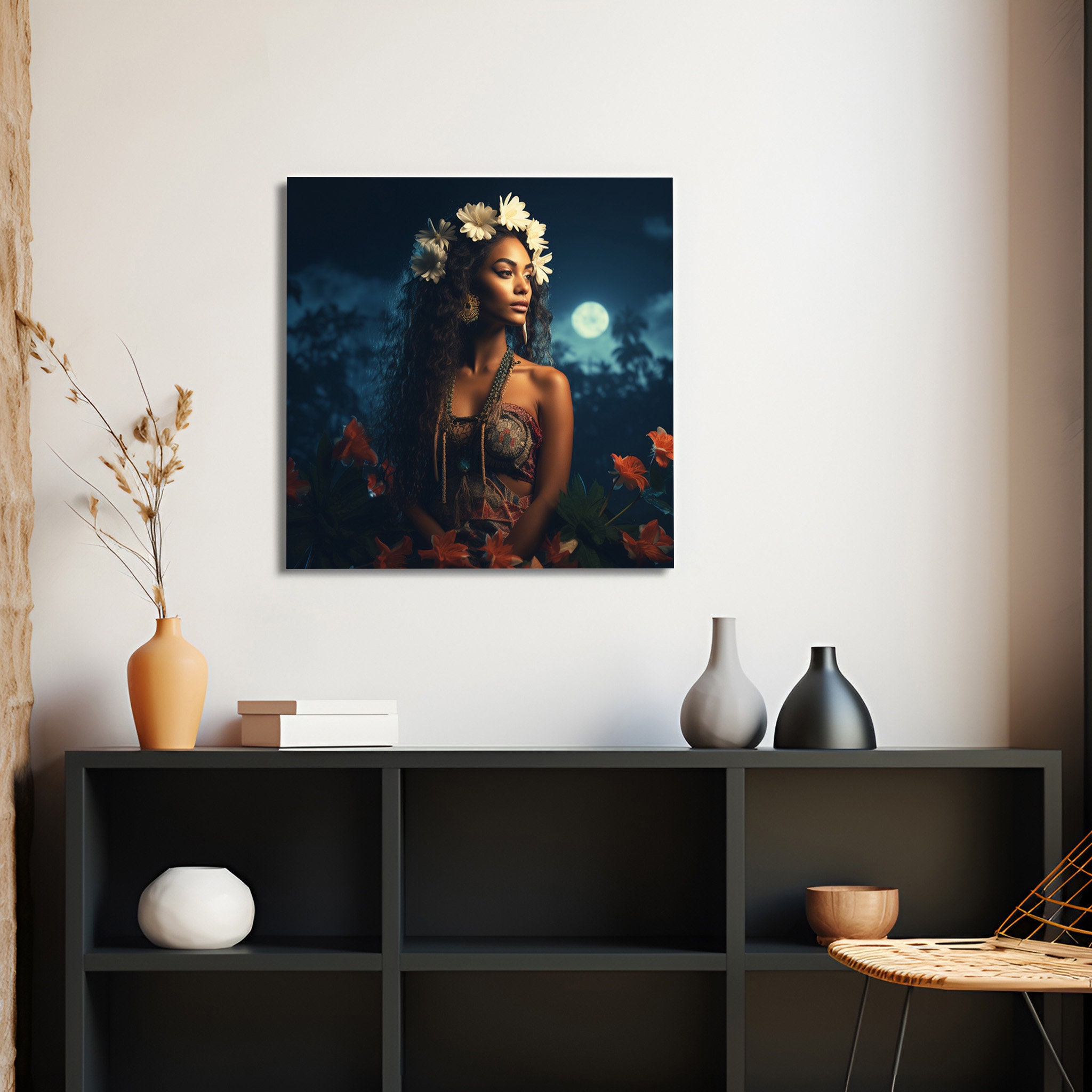 Polynesian Goddess Hina Goddess of the Moon and Fertility Hula Art ...