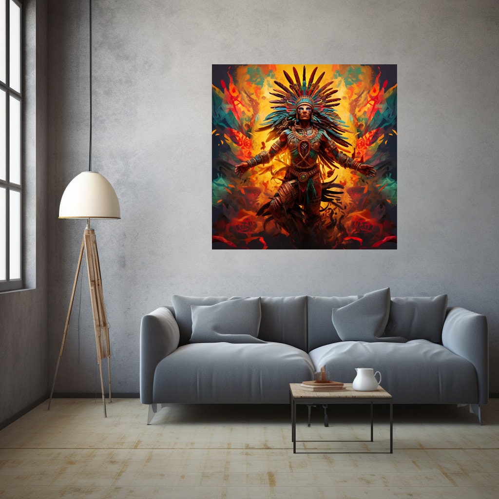 Aztec God of Venus and Fire Mayan Wall Art Aztec Print Mythological Art ...