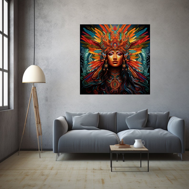 Aztec Goddess of Fertility Mayan Wall Art Mythological Goddess of Love ...