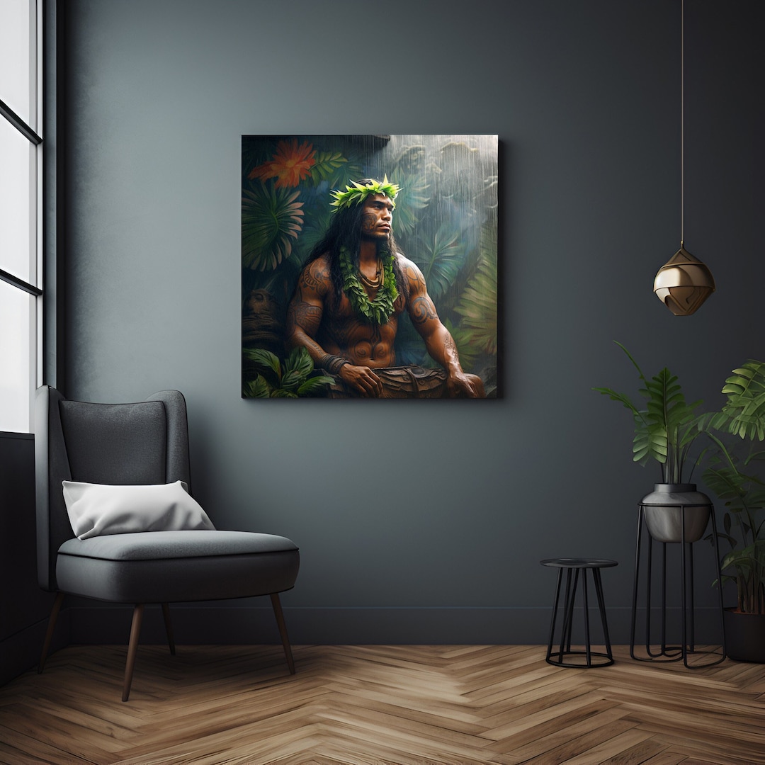 Polynesian God of Fertility and Rain Lono Tiki Poster Hula Art ...