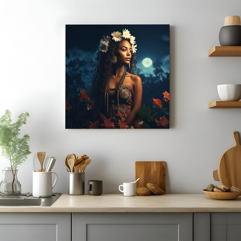 Polynesian Goddess Hina Goddess of the Moon and Fertility Hula Art ...