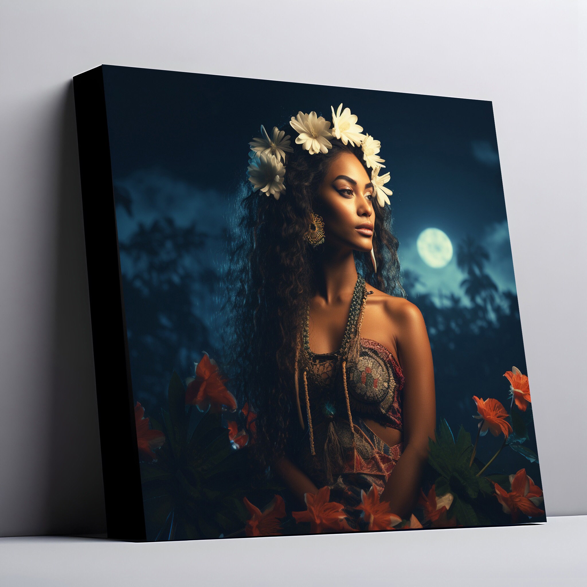 Polynesian Goddess Hina Goddess of the Moon and Fertility Hula Art ...