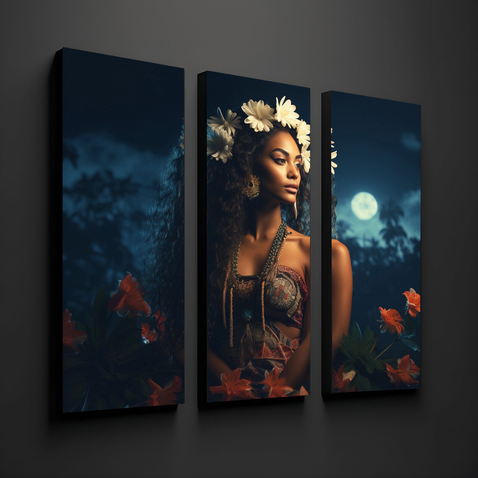 Polynesian Goddess Hina Goddess of the Moon and Fertility Hula Art ...