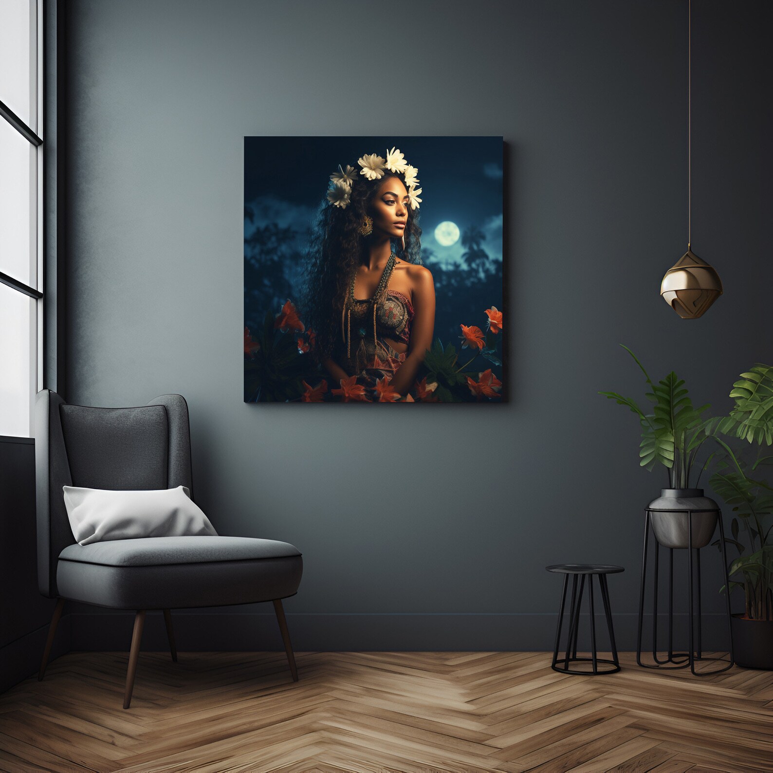 Polynesian Goddess Hina Goddess of the Moon and Fertility Hula Art ...