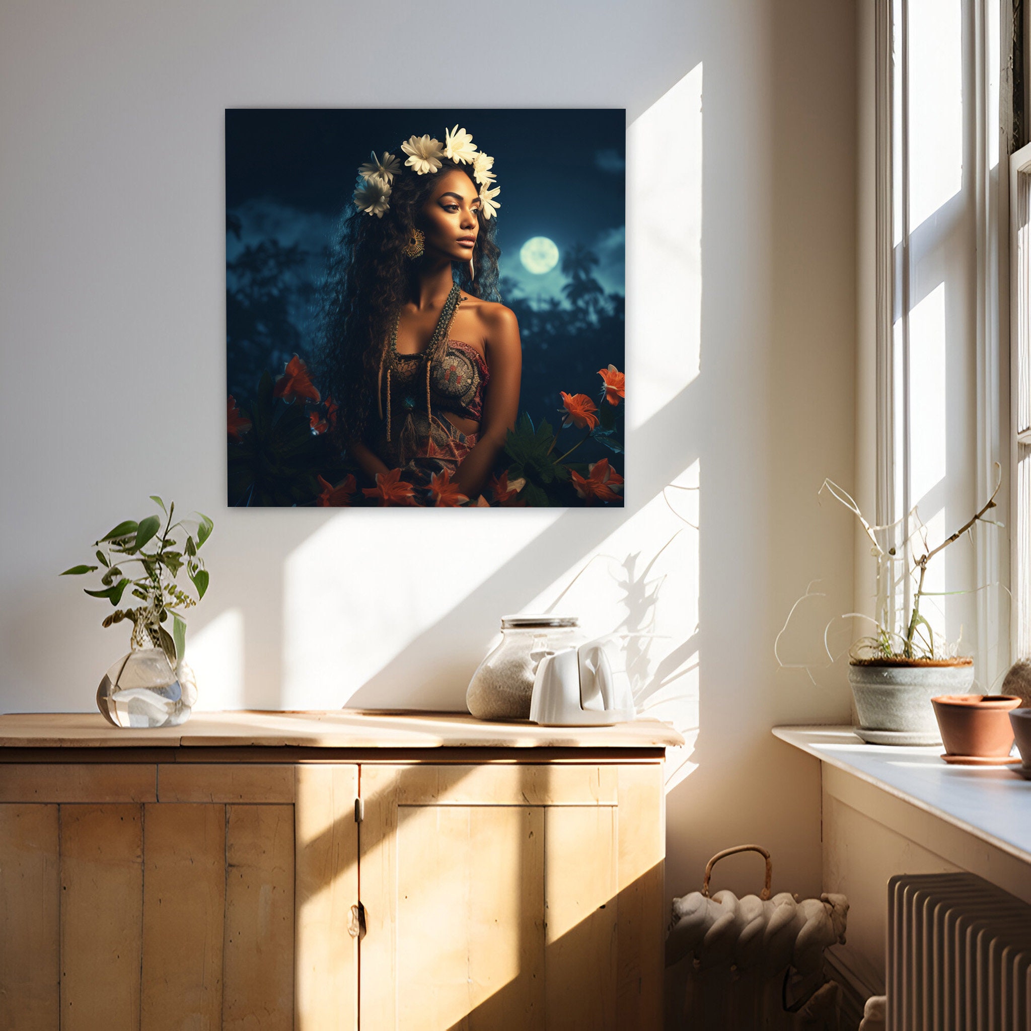 Polynesian Goddess Hina Goddess of the Moon and Fertility Hula Art ...