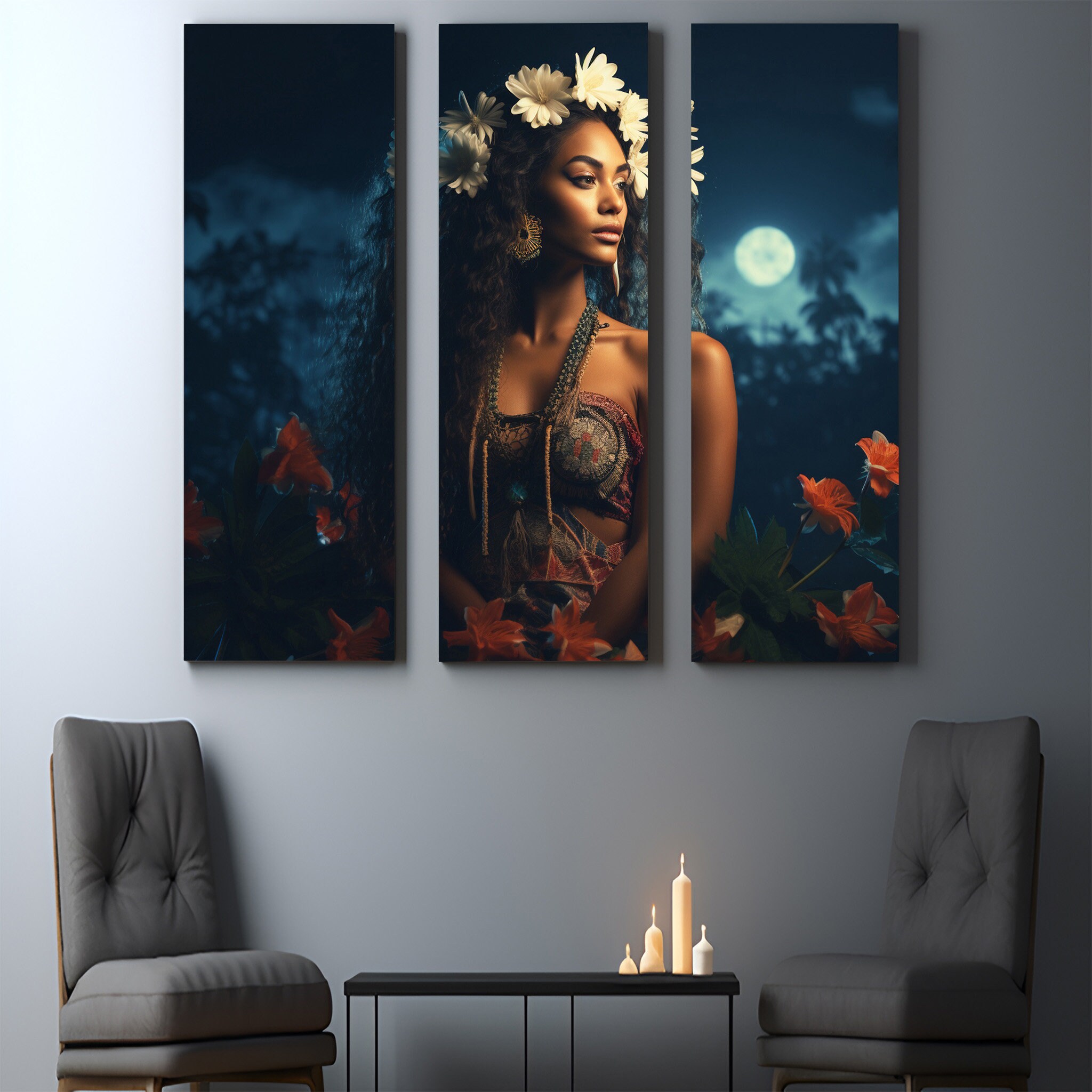 Polynesian Goddess Hina Goddess of the Moon and Fertility Hula Art ...