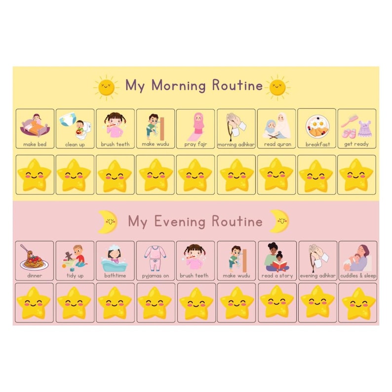 Islamic Routine Chart for Children - Etsy