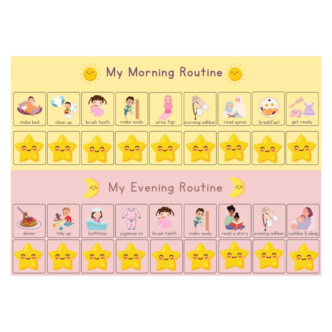 Islamic Routine Chart for Children - Etsy