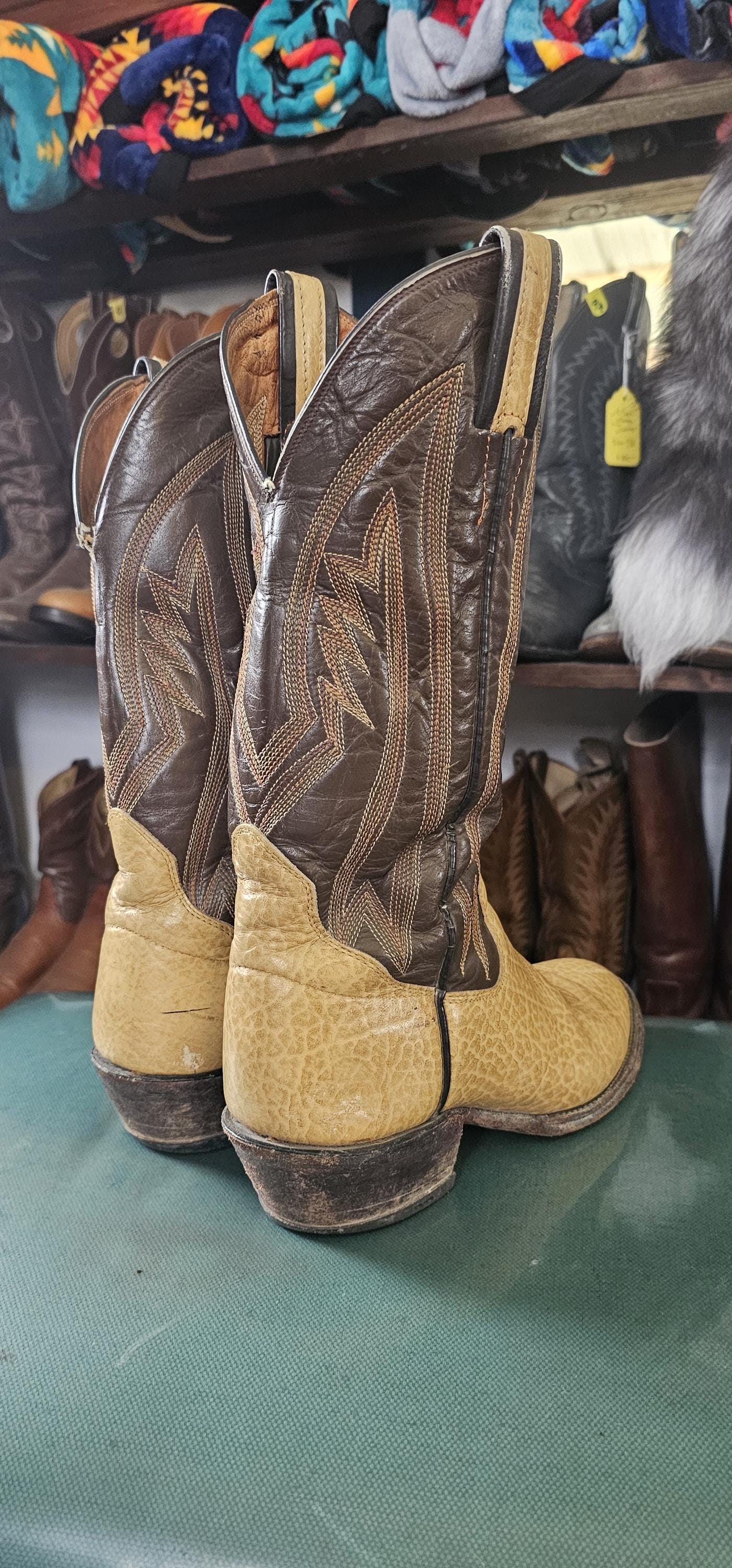 Mens Bison Cowboy Boots Handmade by the Sanders - Etsy