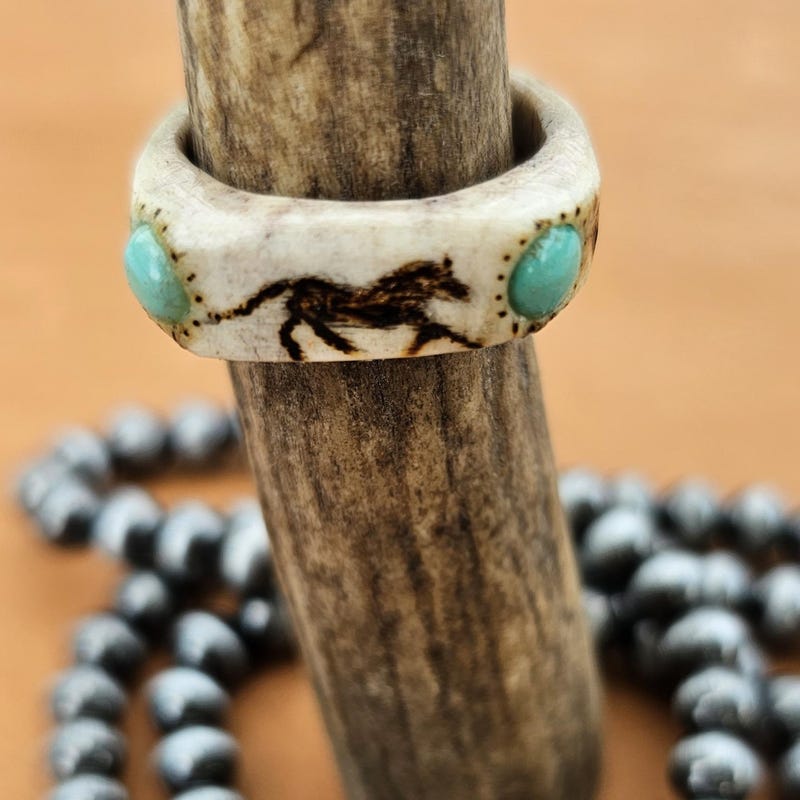 Elk Antler Ring - Etsy