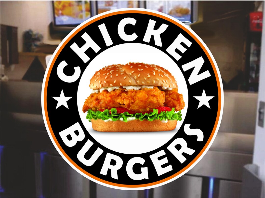 Chicken Burgers Window Decal - Etsy