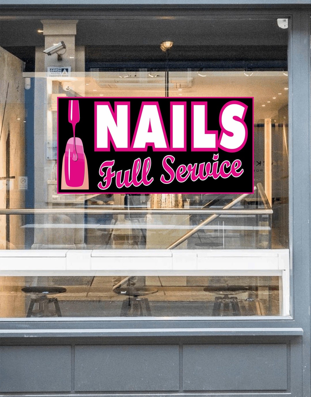 Nails Full Service Window Decal - Etsy