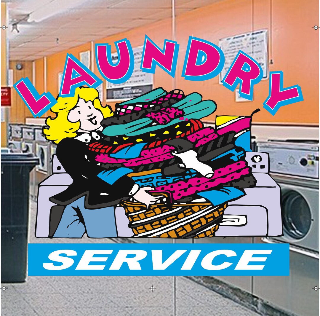 Laundry Service Long Window Decal (design 2) - Etsy