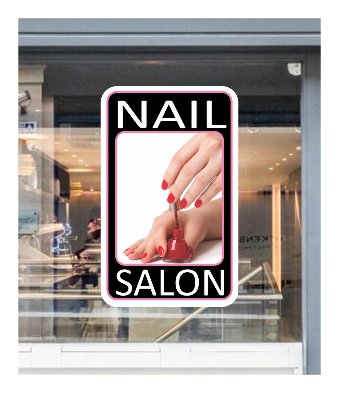 Nail Salon Long Window Decal (design 3) - Etsy