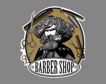 Barber Pole Window Decal design 2 - Etsy
