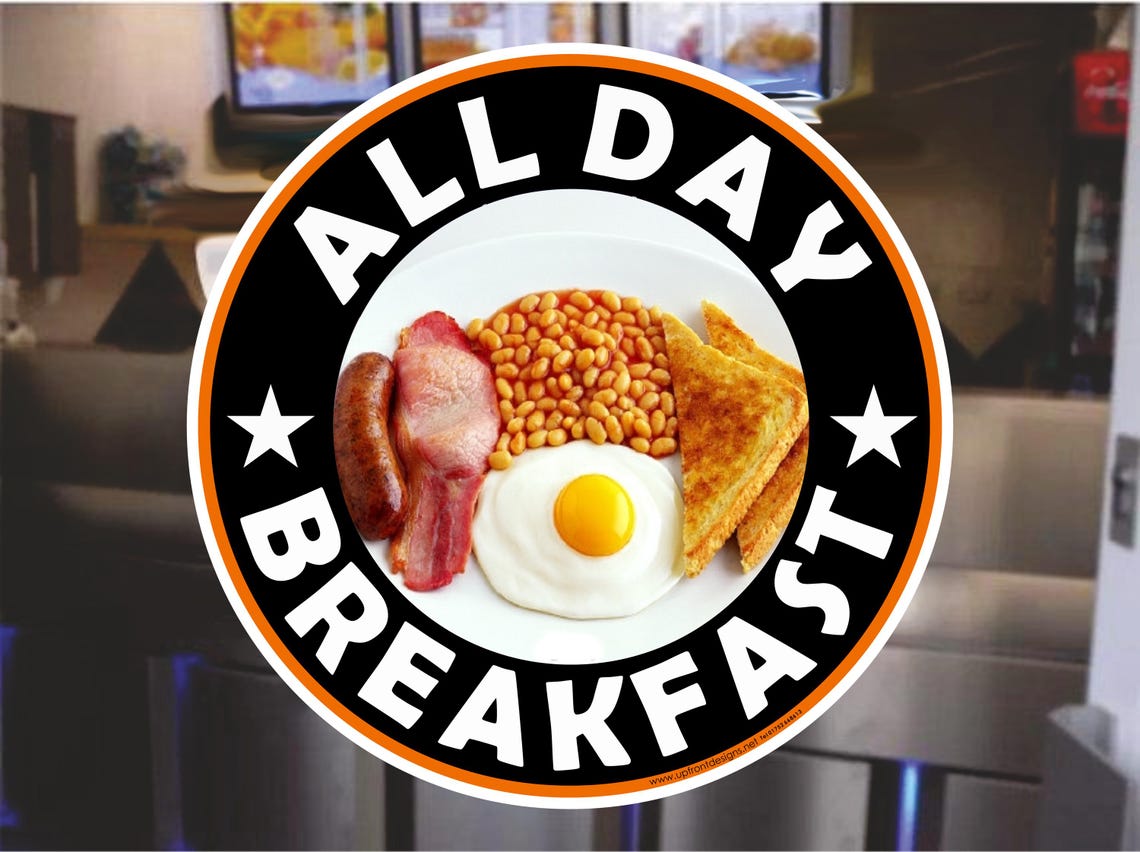 English Breakfast Window Decal - Etsy