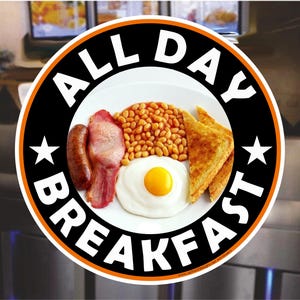 English Breakfast Window Decal - Etsy