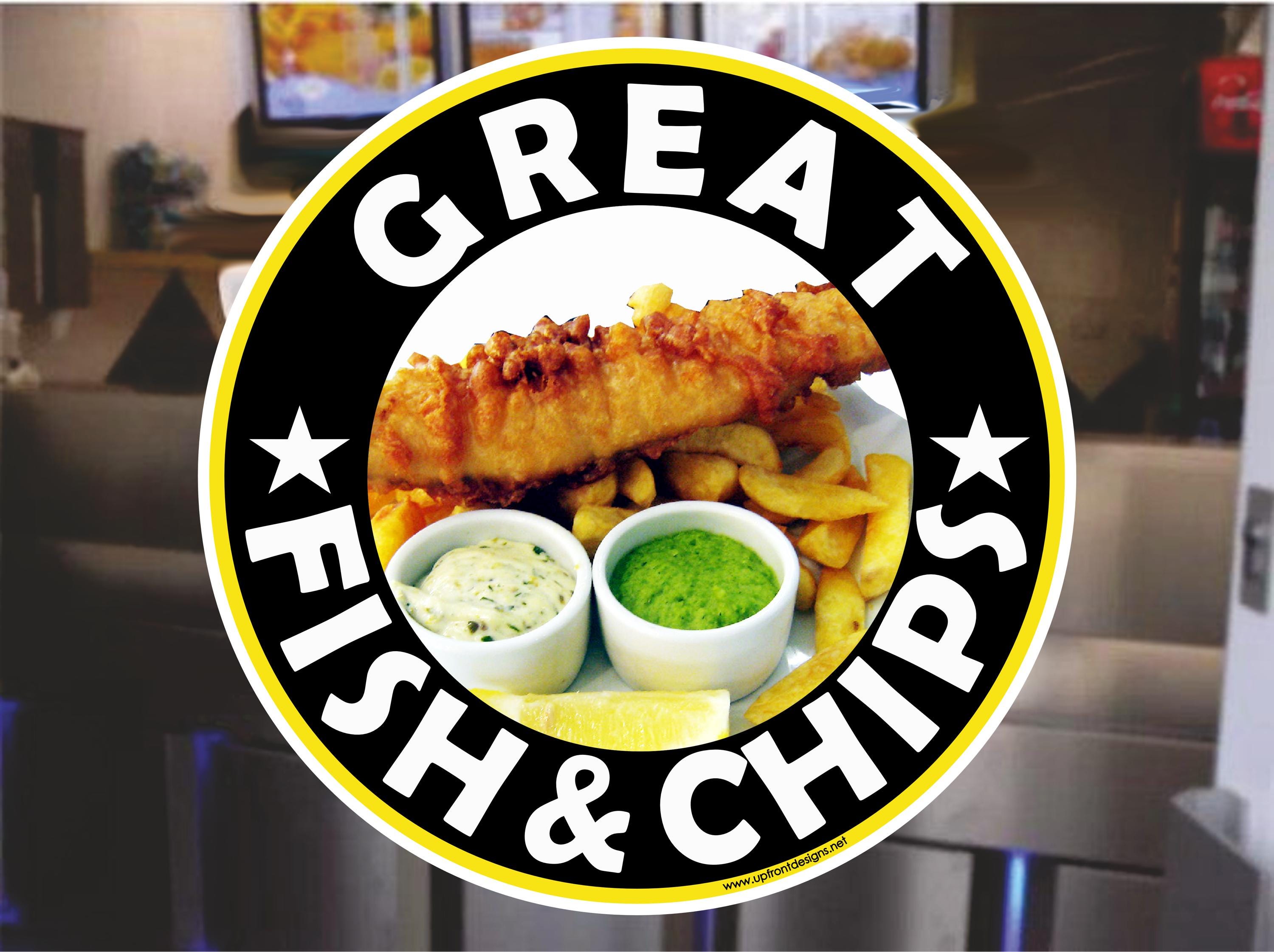 Great Fish and Chips Window Decal - Etsy