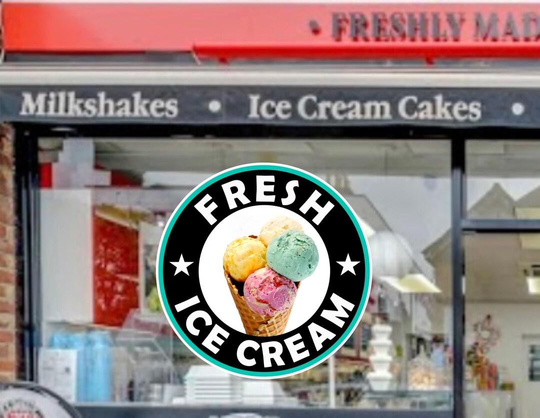 Fresh Ice Cream Window Decal - Etsy